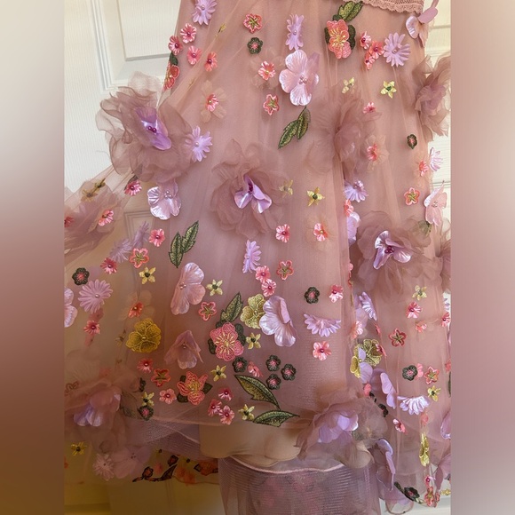 Marchesa | Dresses | Marchesa Notte Pink Floral Highly Detailed Dress ...